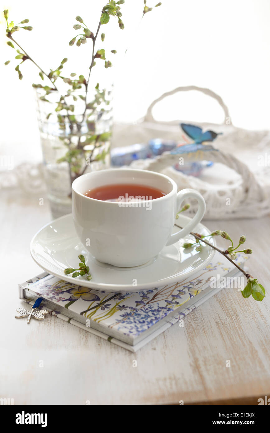 Still life with cup of tea Stock Photo - Alamy