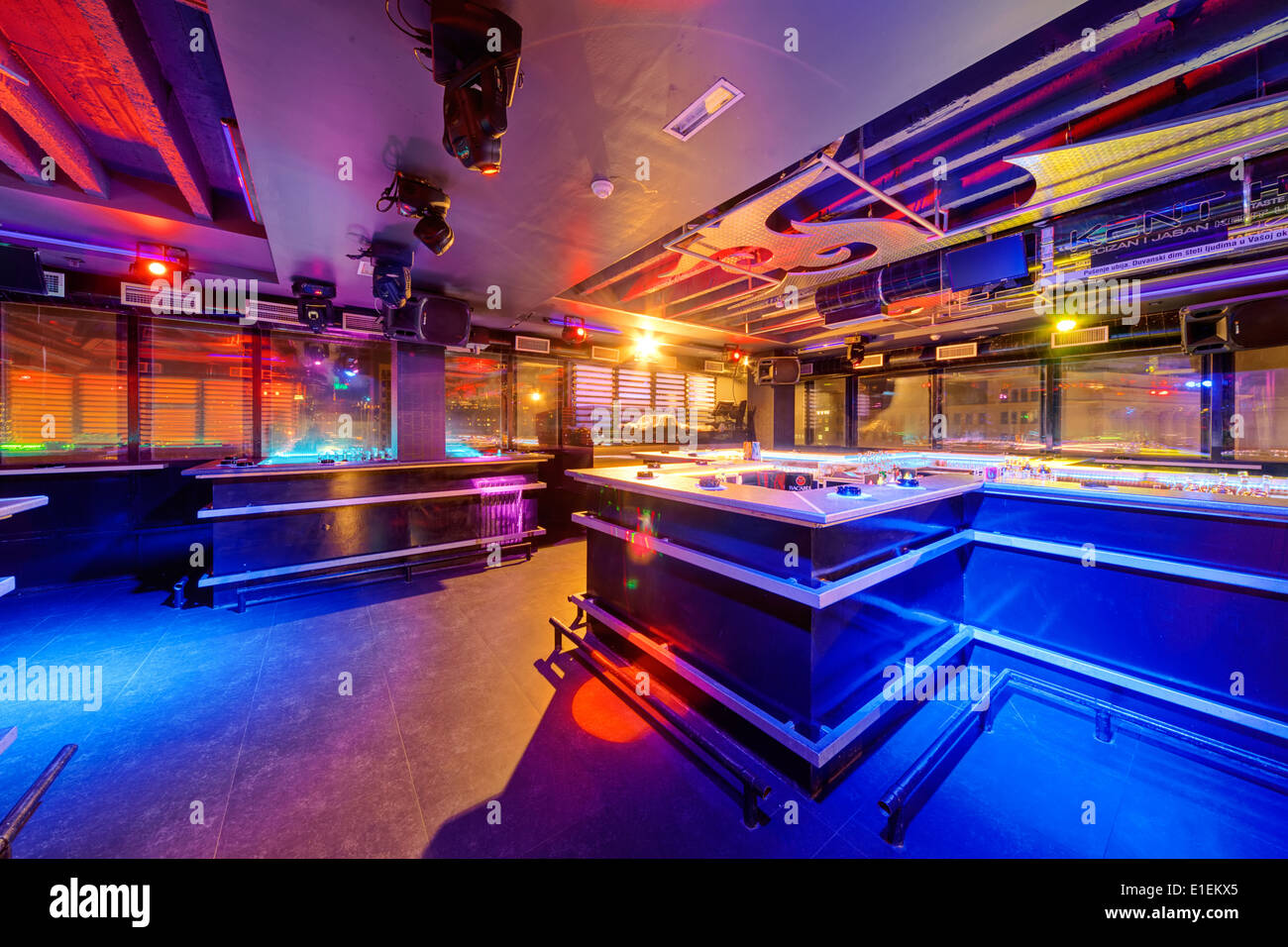 interior of night club with vivid colors Stock Photo - Alamy