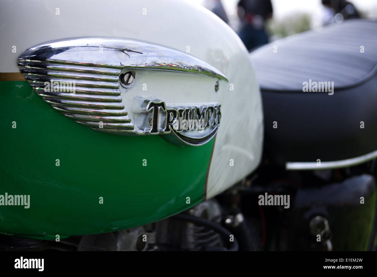 Close up of Triumph fuel Tank Stock Photo - Alamy