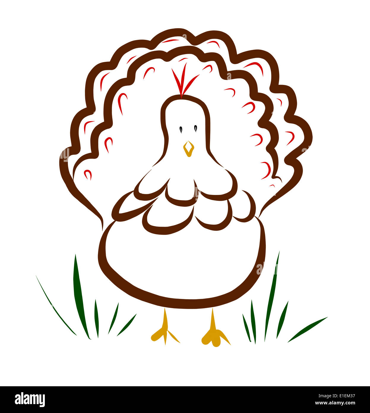 Illustration of a simplistic turkey with a plain background Stock Photo ...