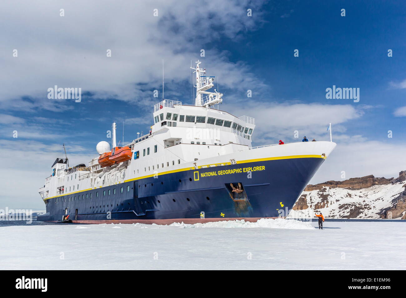 The Lindblad Expeditions ship National Geographic Explorer wedged into ...