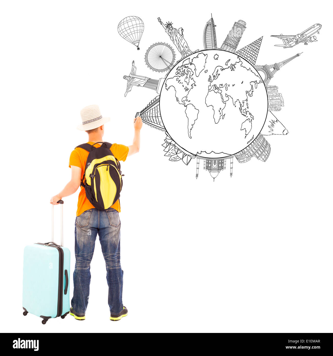 Young male hands drawing Cut Out Stock Images & Pictures - Alamy