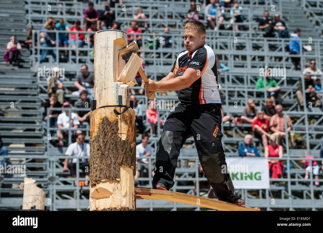 Lumberjack Martin Rousal is pictured during Lumberjack Czech ...