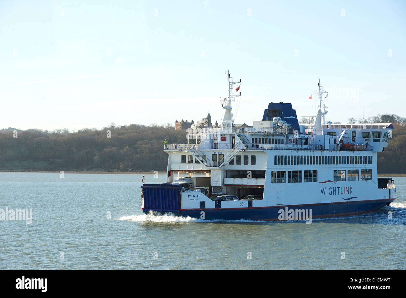 Isle of Wight ferry, Portsmouth to Fishbourne, just outside Fishbourne ...