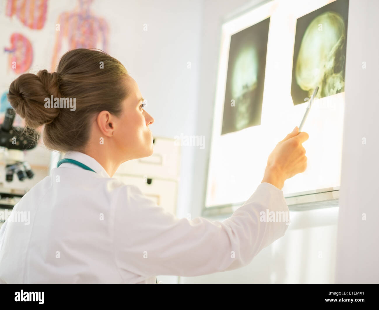 Medical doctor woman fluorography. rear view Stock Photo - Alamy