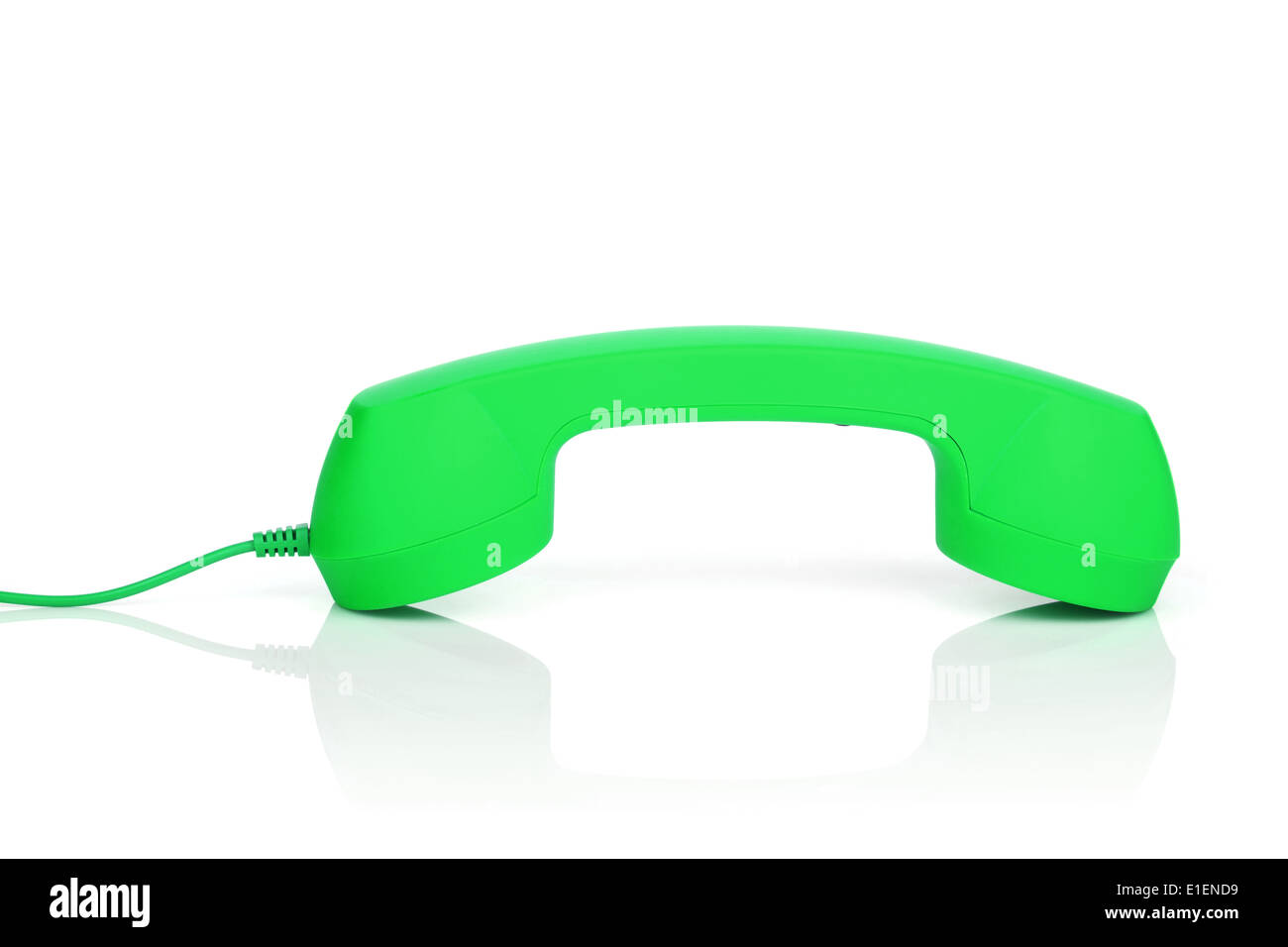 Green vintage telephone. Isolated on white background Stock Photo - Alamy