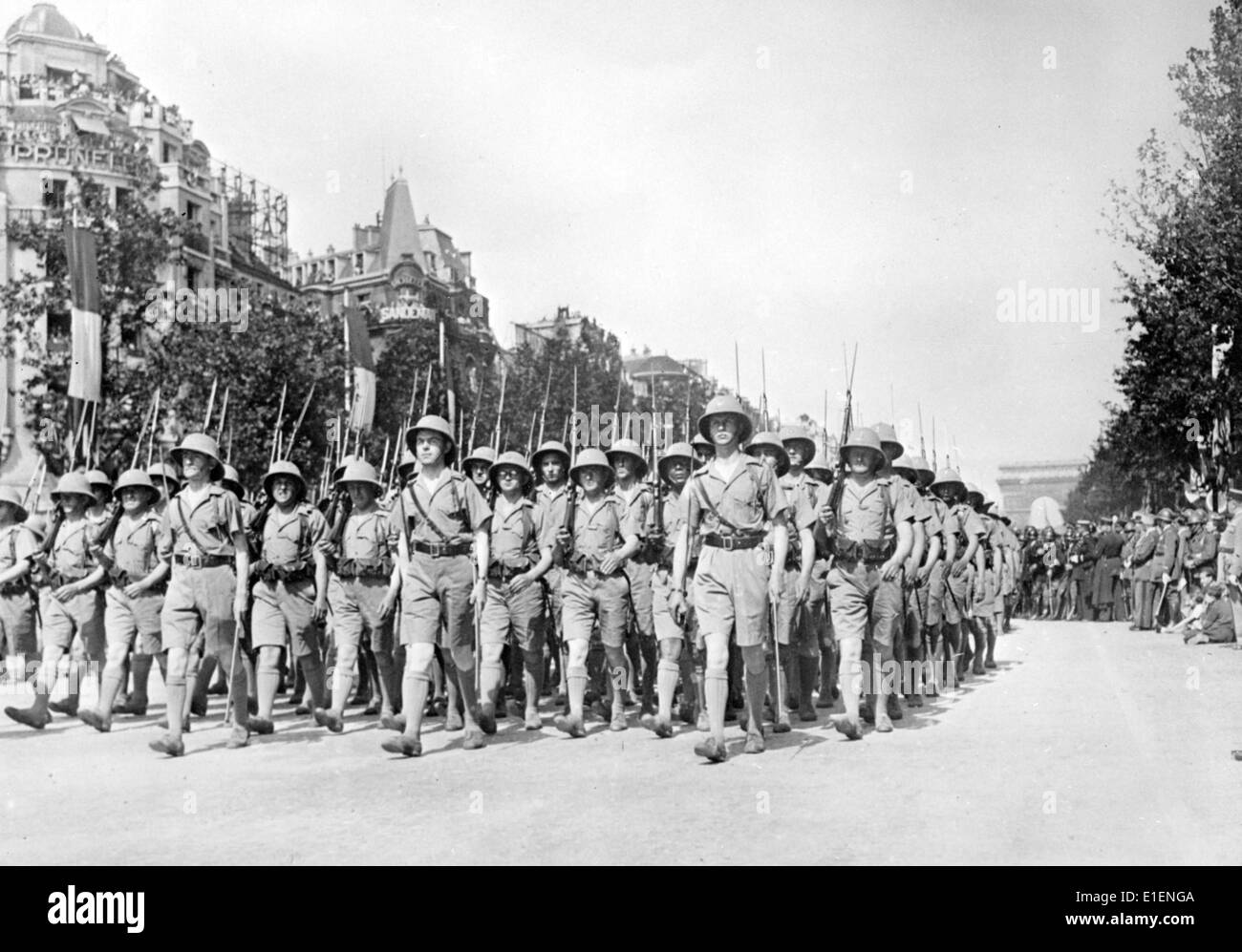 The Nazi propaganda picture shows French colonial troops during a ...