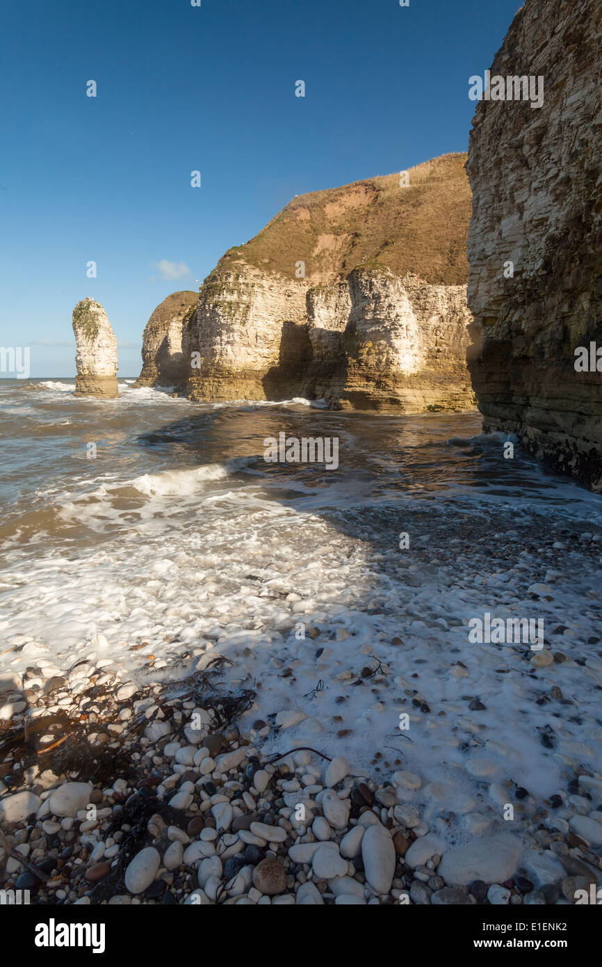 Beach and cliffs at Flamborough, East Yorkshire Coast, UK Stock Photo ...