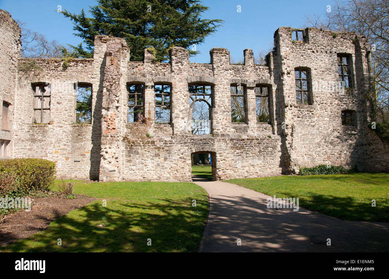 The ruins of Cavendish House in Abbey Park, Leicester England UK Stock ...