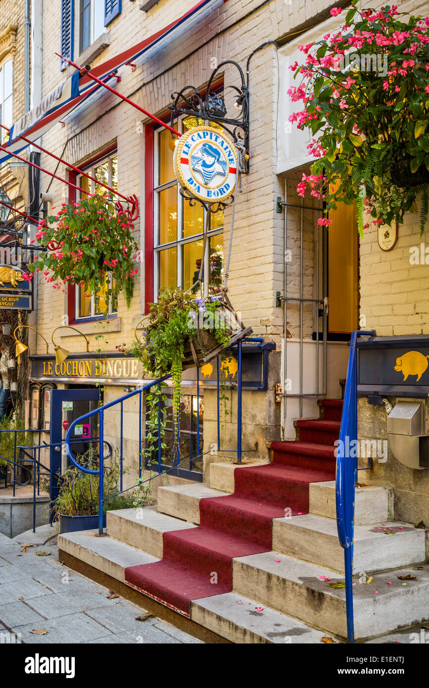 Shops and storefronts in Lower Town, Old Quebec, Quebec City, Quebec ...