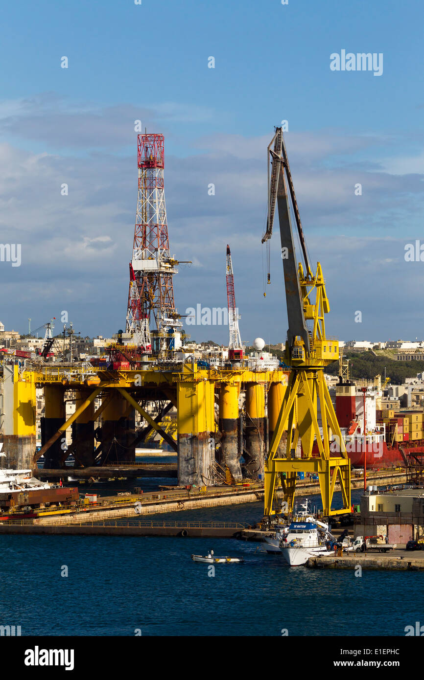 Floating dry dock in Grand Harbour Valetta, Malta Stock Photo - Alamy