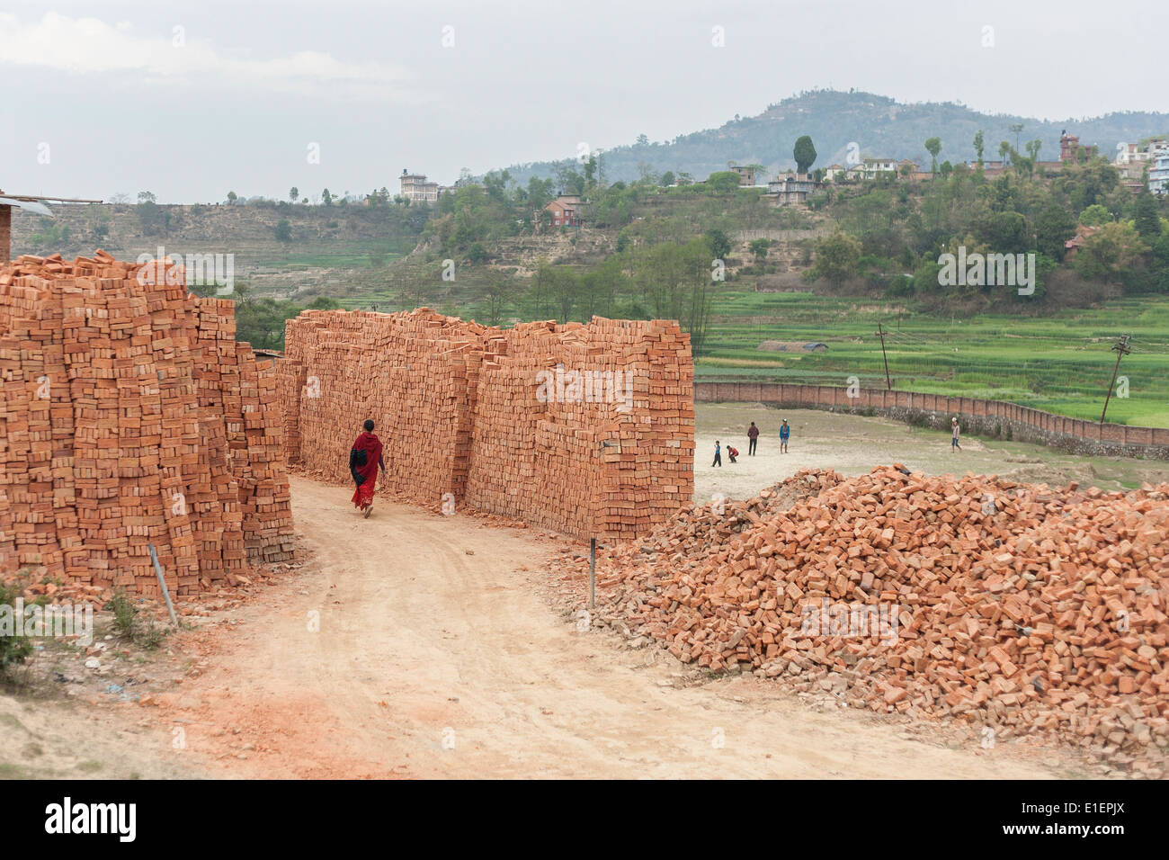 Brick making factory, Godawari, Near Kathmandu, Nepal Stock Photo - Alamy