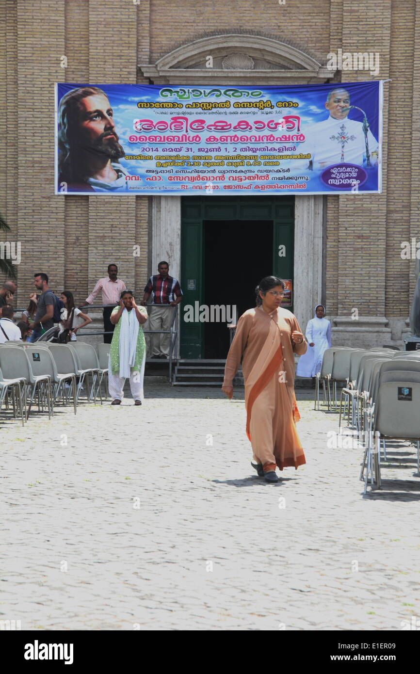 Rome, Italy 2nd June 2014 Reverend Father Xavier Khan Vattayil and his ...