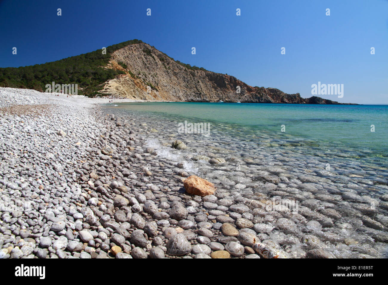 General view of Es Jondal beach Stock Photo - Alamy