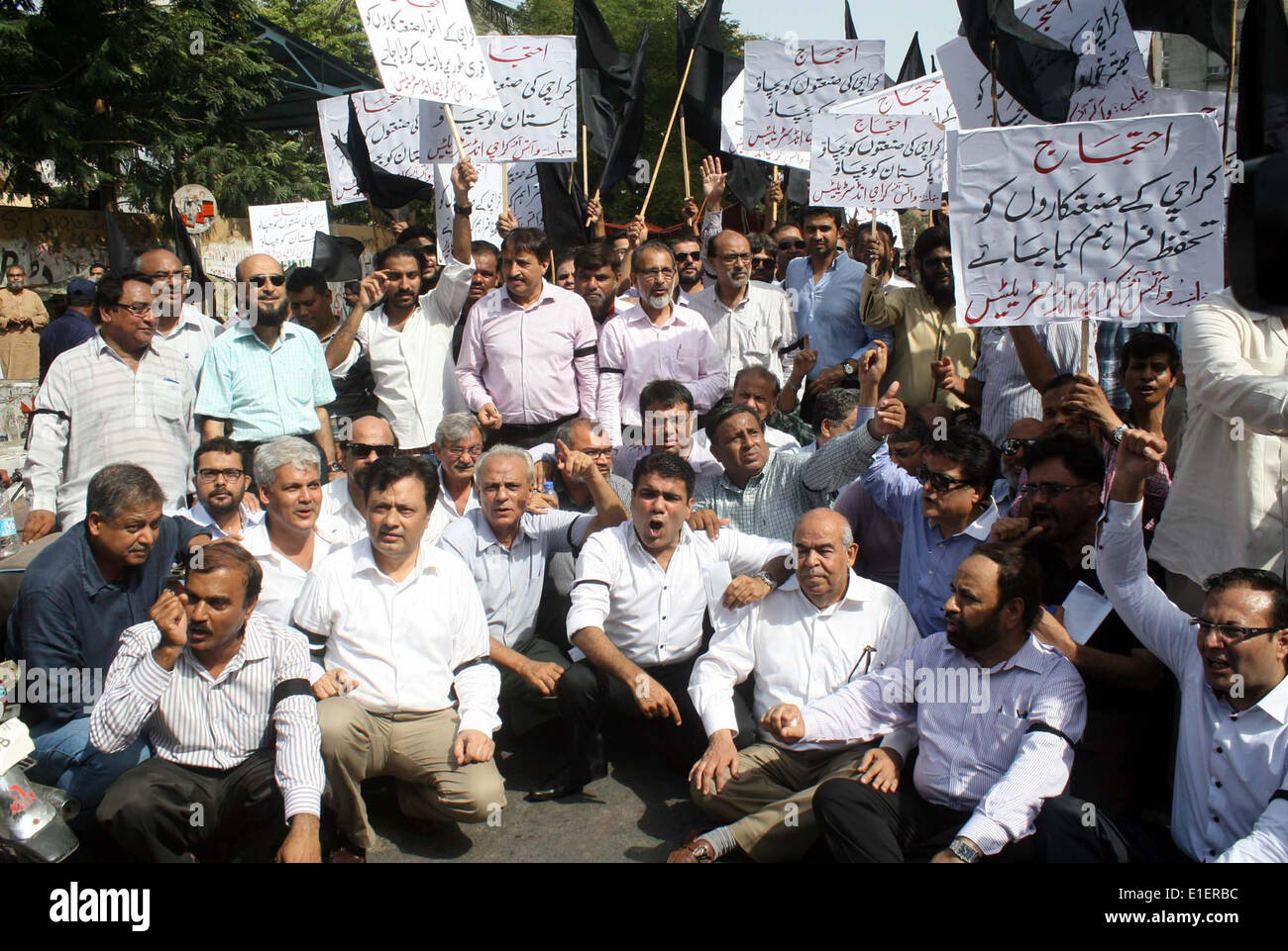 Traders are chanting slogans against kidnapping of traders and ...