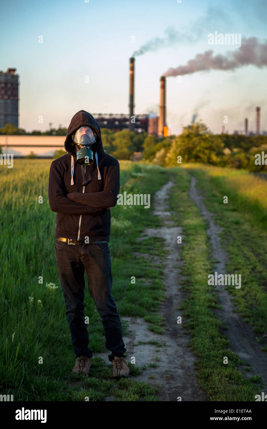 Rural landscape with factory Stock Photo - Alamy