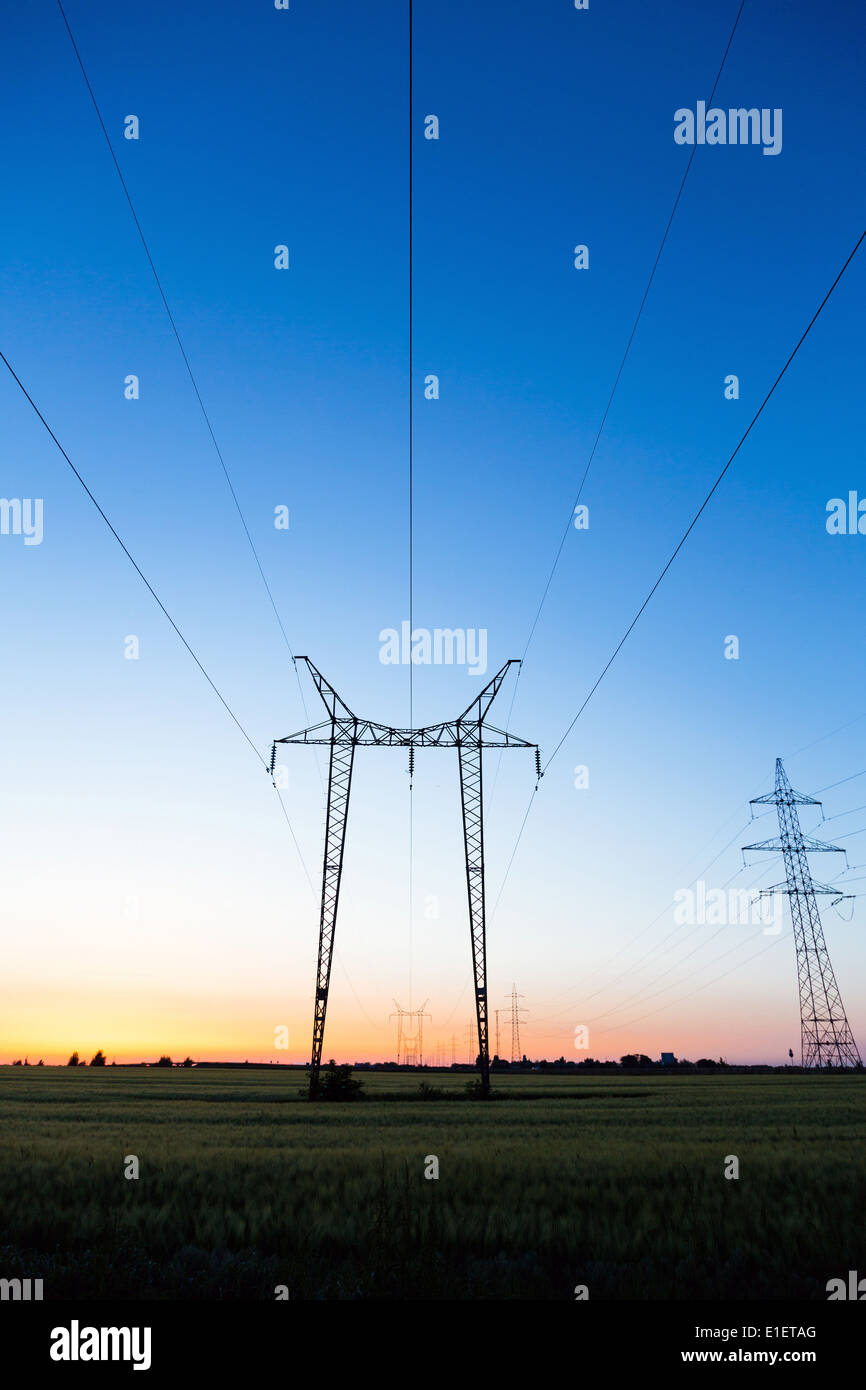 Electricity pylon dusk architecture hi-res stock photography and images ...