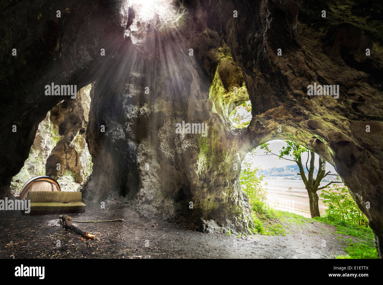 Cave camping hi-res stock photography and images - Alamy