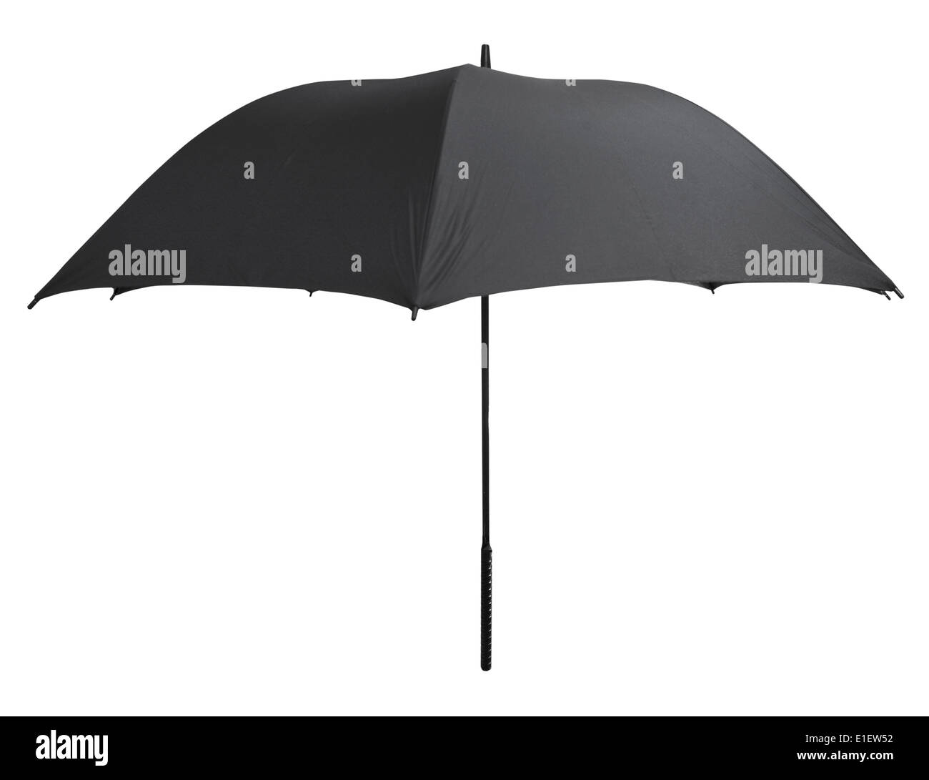 side view of open black umbrella isolated on white background Stock ...