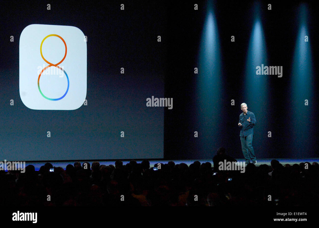 San Francisco. 2nd June, 2014. Apple's Chief Executive Tim Cook speaks ...