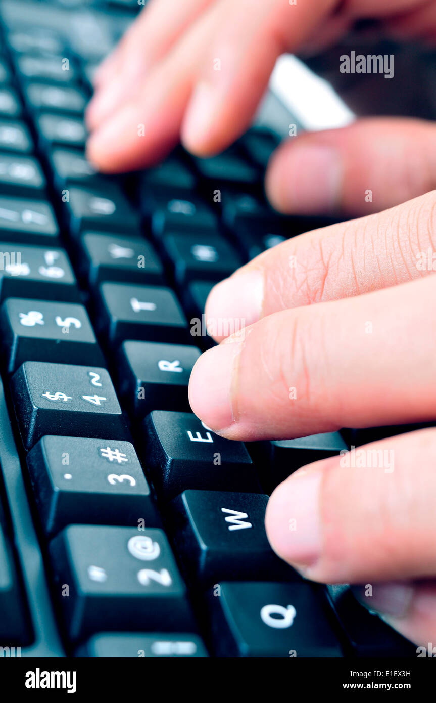 Hand man typing hi-res stock photography and images - Alamy