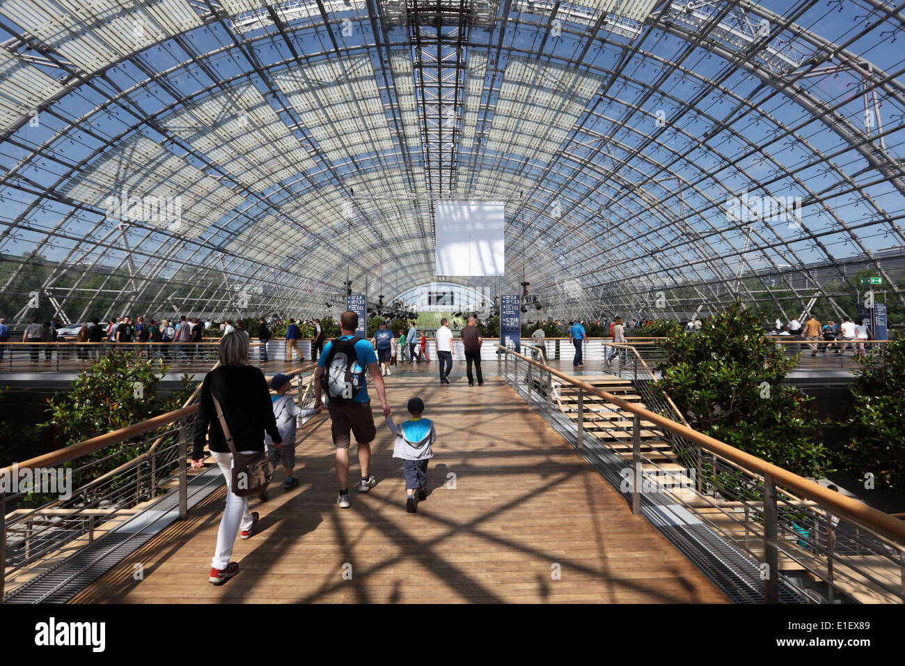 Interior of the Leipzig Trade Fair building. Saxony, Germany Stock ...