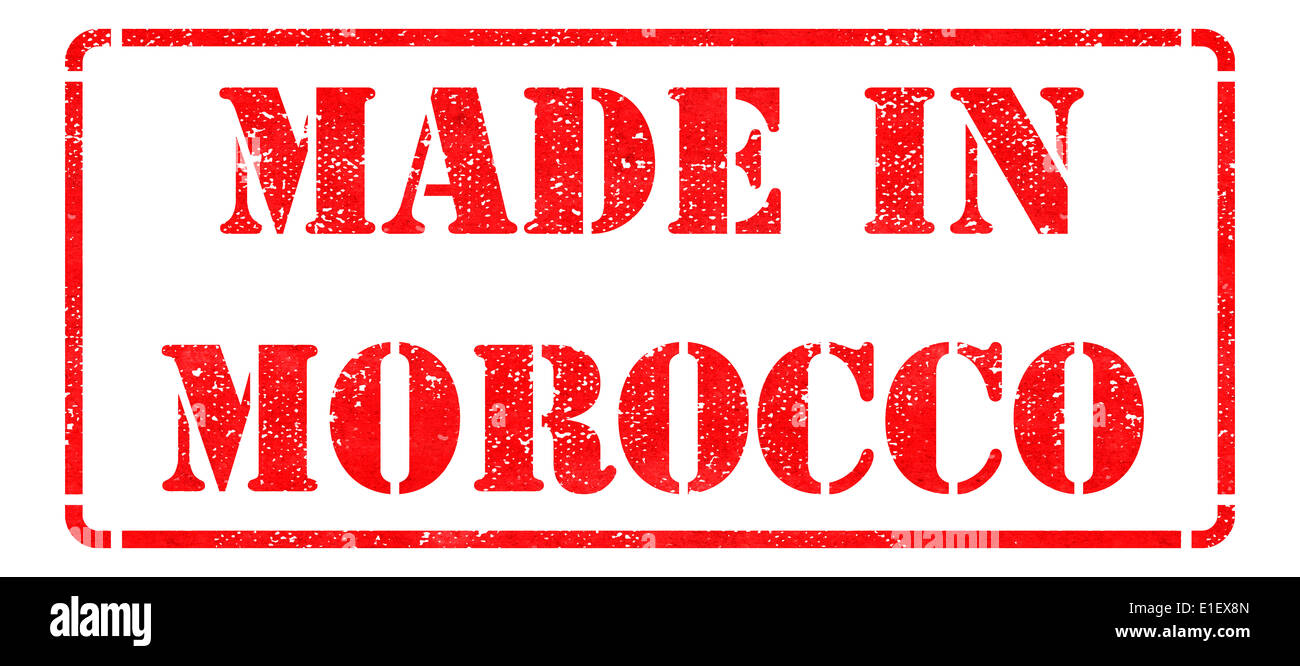 Made in Morocco - inscription on Red Rubber Stamp Isolated on White ...