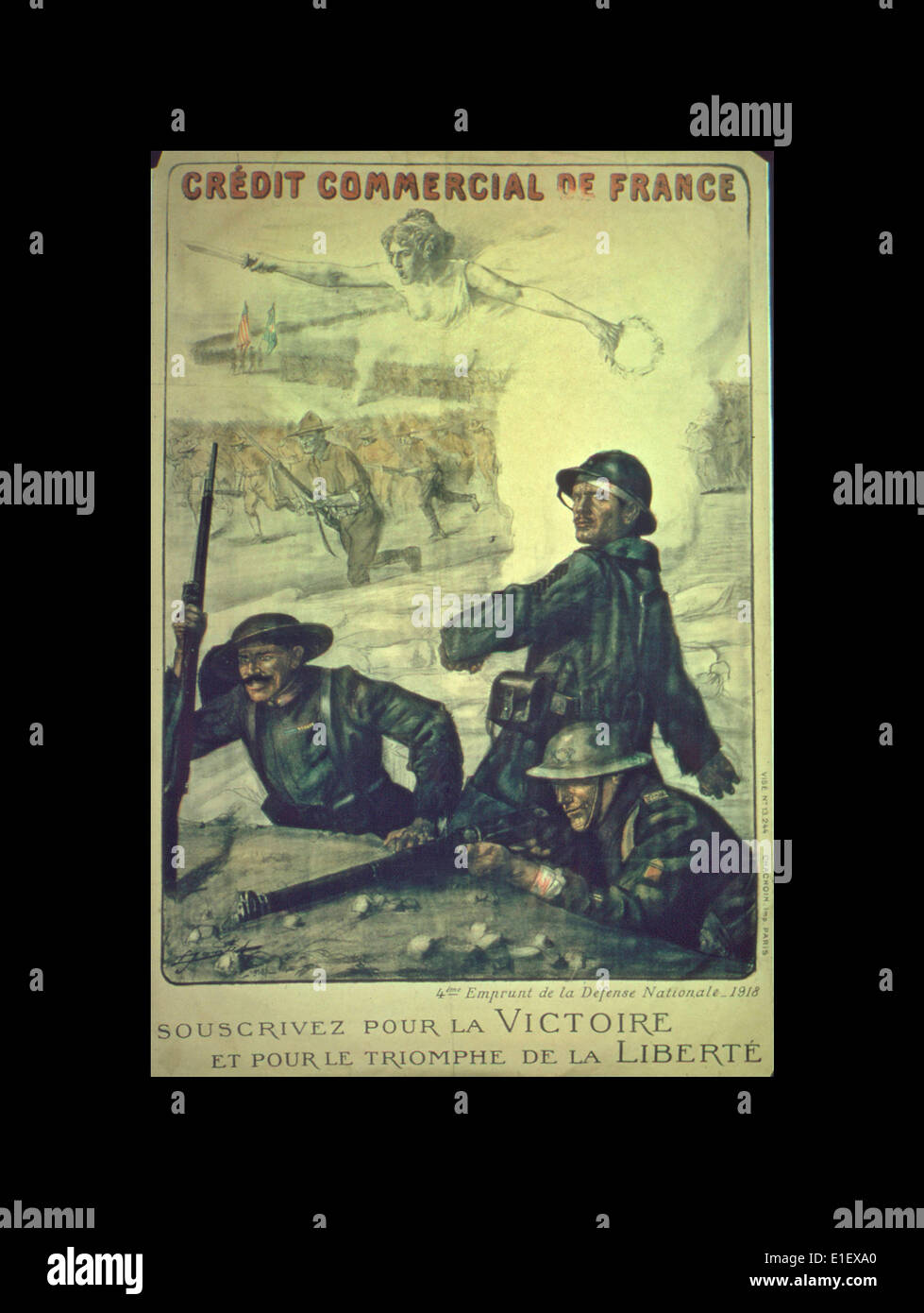 1914 WW1 French propaganda war poster sponsored by Credit Commercial de ...