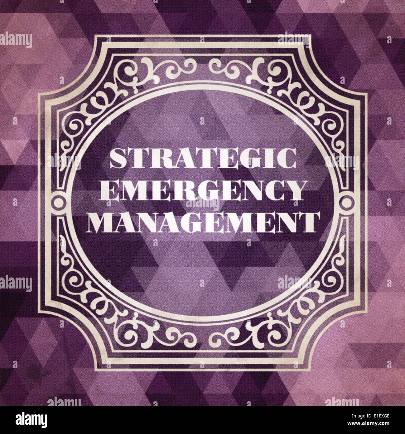 Strategic Emergency Management Concept. Vintage design. Purple ...