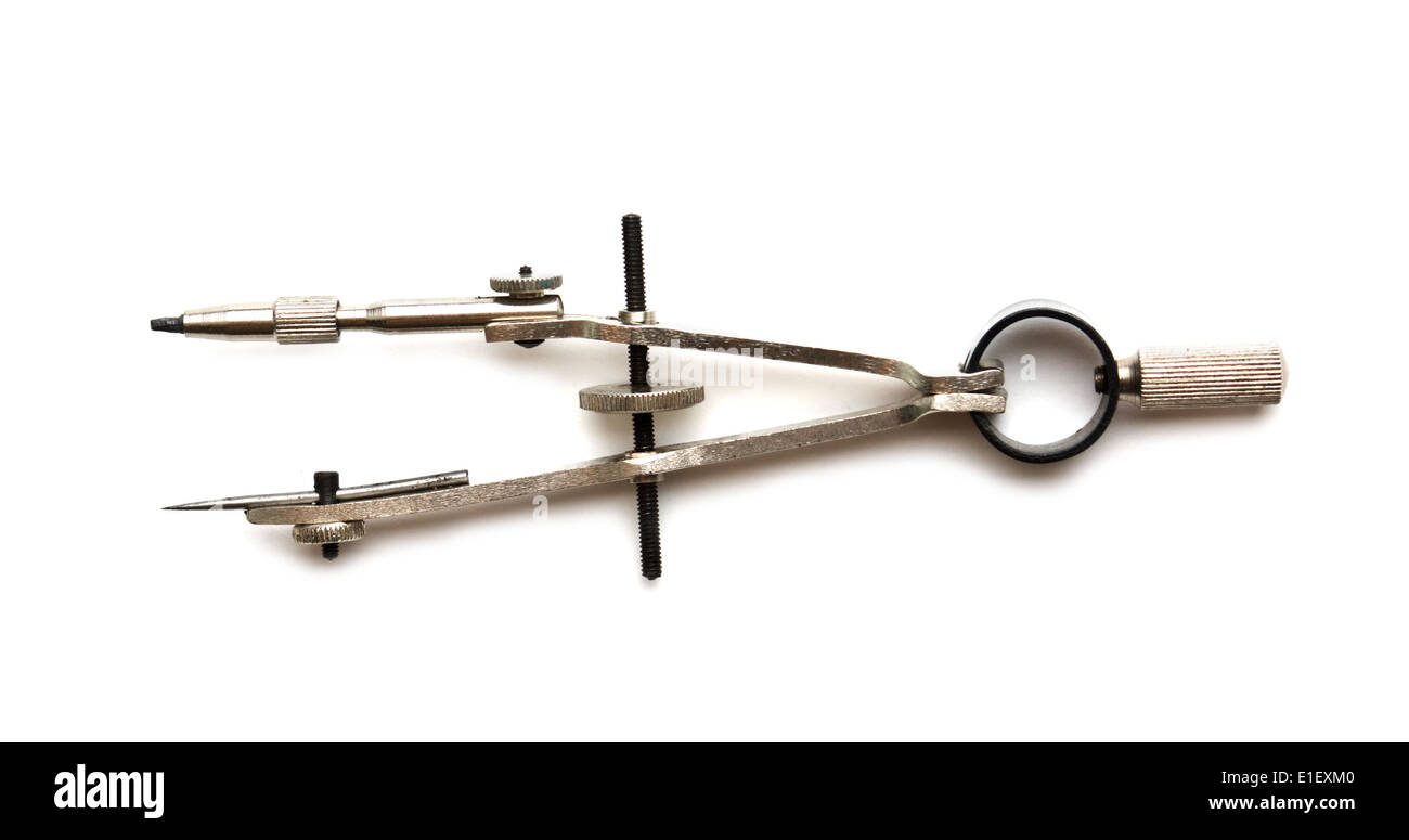 compasses drawing isolated on a white background Stock Photo - Alamy