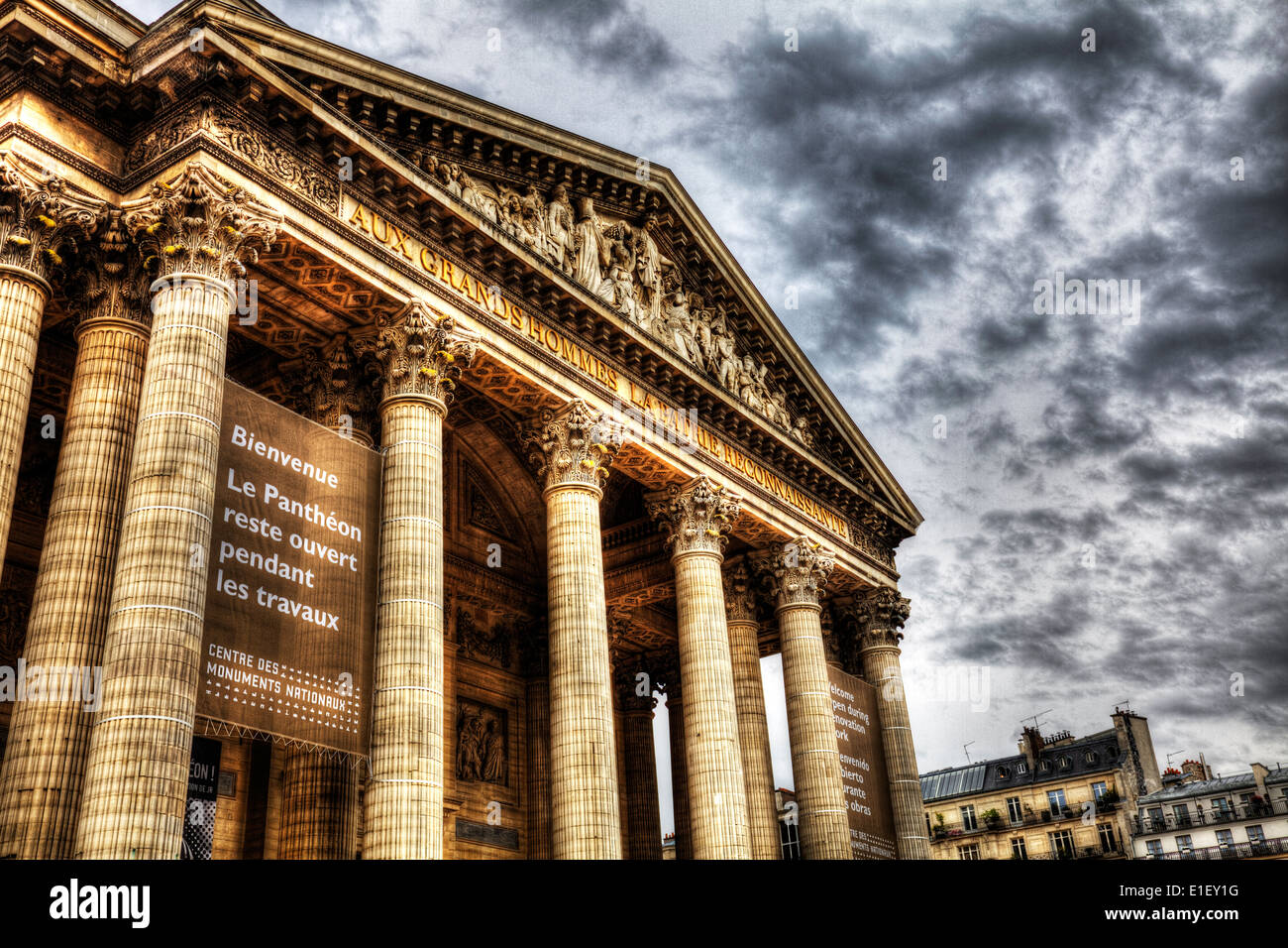 Paris france facade building front paris france pantheon hi-res stock ...