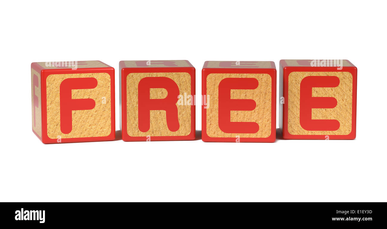 Free on Colored Wooden Childrens Alphabet Block Isolated on White Stock ...