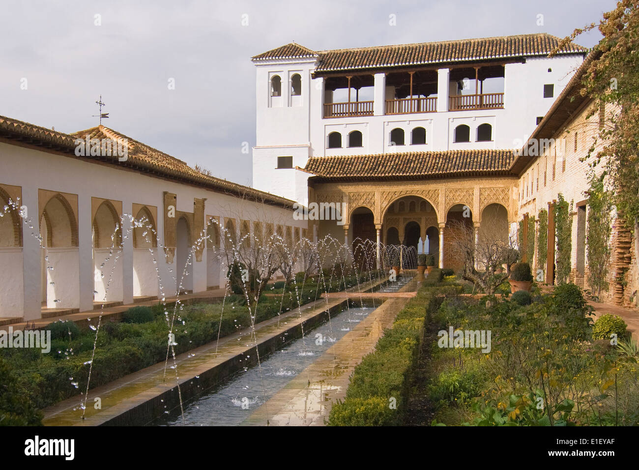 Court of la Acequia (Water channel) in the Generalife, Granada, Spain ...