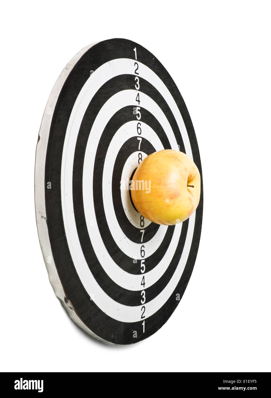 target and apple isolated on a white background Stock Photo - Alamy