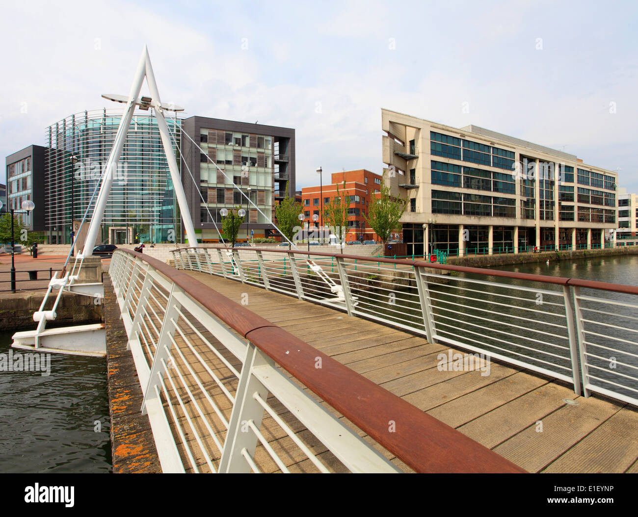 UK, Wales, Cardiff, Bay, footbridge, modern architecture Stock Photo ...