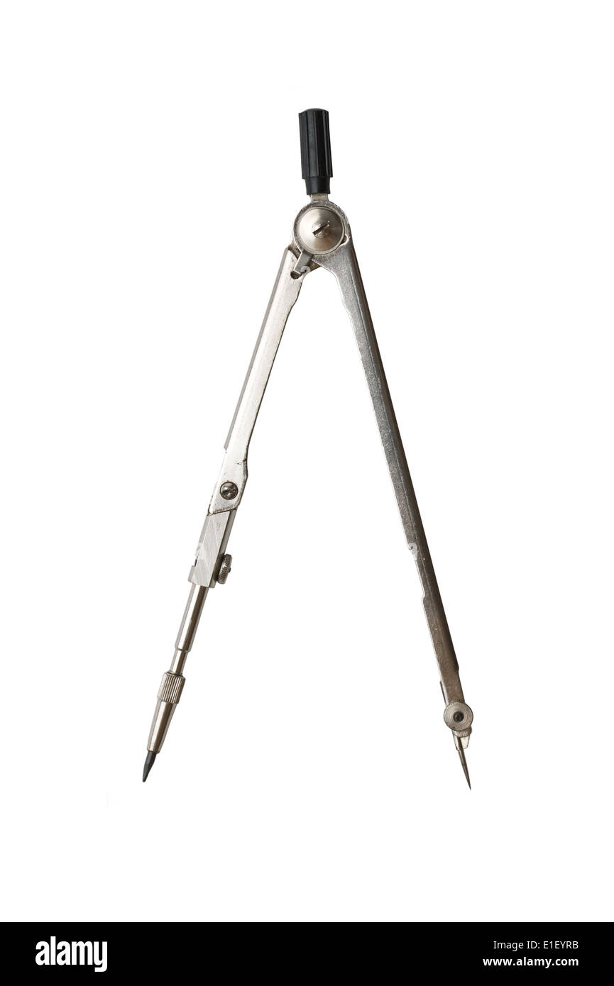 compasses drawing isolated on a white background Stock Photo - Alamy