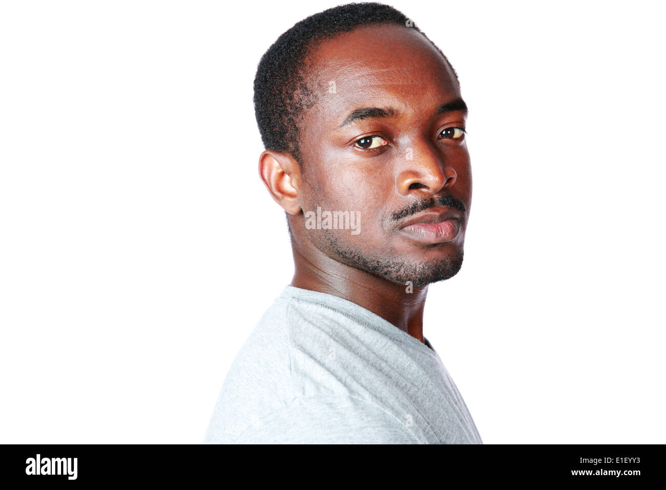 Portrait of a serious african man isolated on white background Stock ...