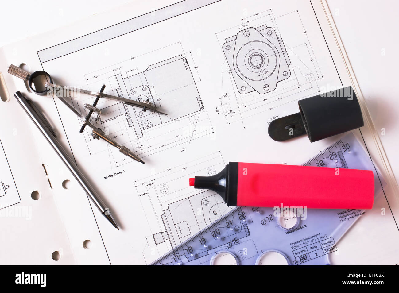 drawing tools in the workplace technologist Stock Photo - Alamy