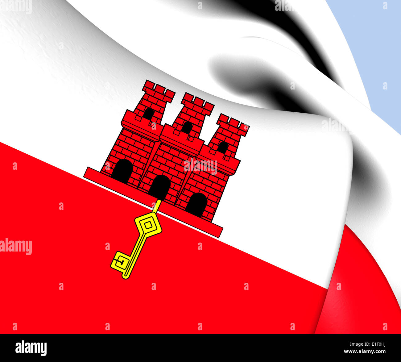 Flag of Gibraltar. Close Up Stock Photo - Alamy