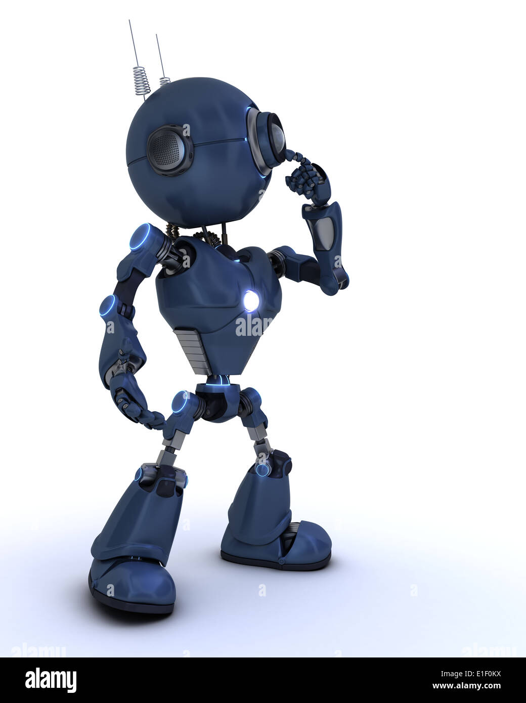 3D Render of an Android thinking Stock Photo - Alamy
