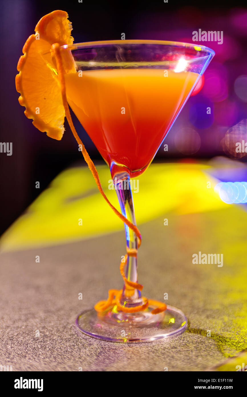 cocktail at bar in a night club with vivid colors Stock Photo - Alamy