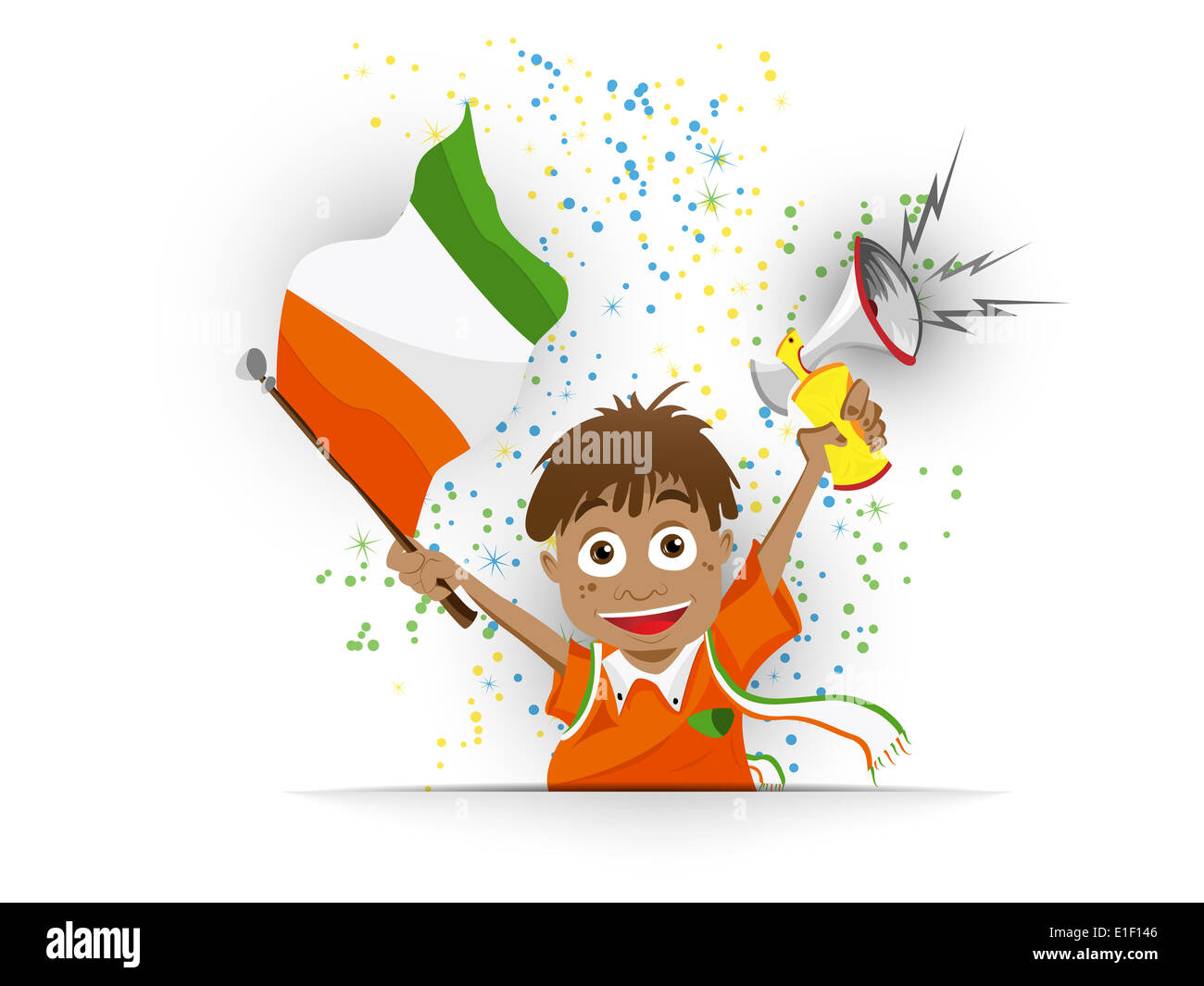 Vector - Ivory Coast Soccer Fan Flag Cartoon Stock Photo - Alamy