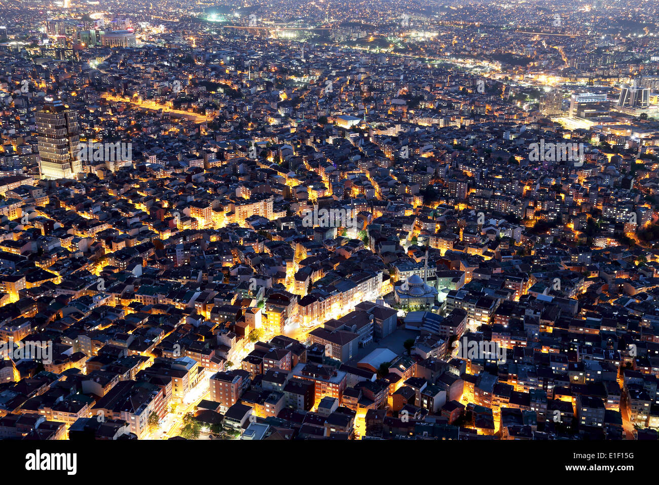 Istanbul at Night View from Skyscraper Stock Photo - Alamy