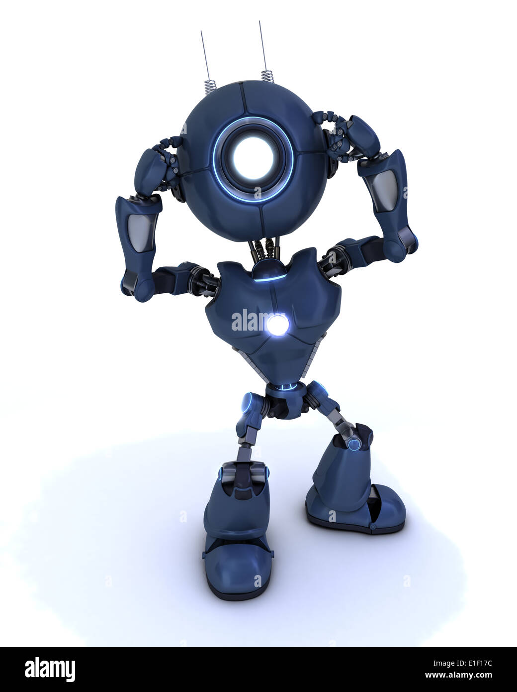 3D Render of an android thinking Stock Photo - Alamy