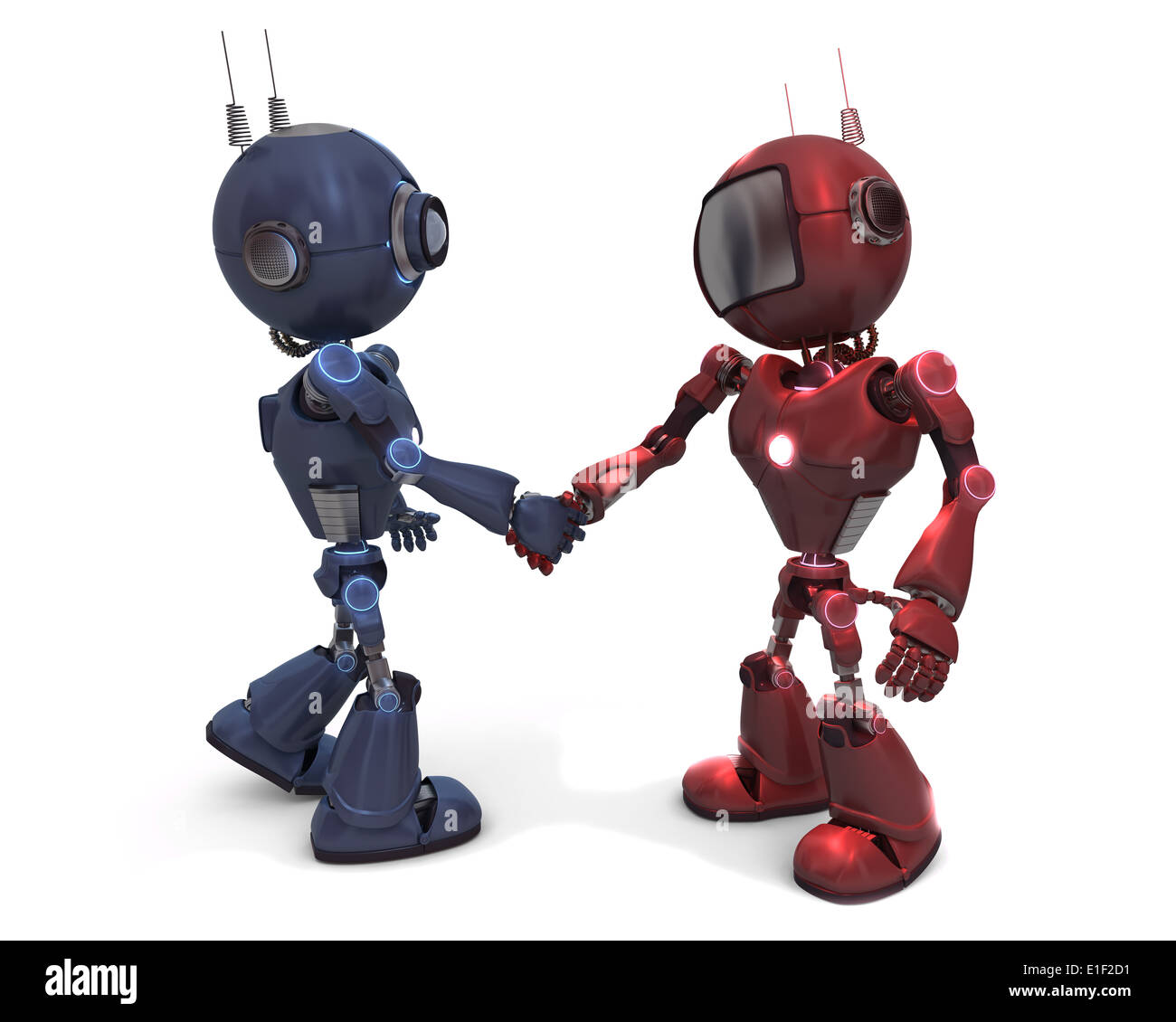 Android shaking hands Stock Photo - Alamy