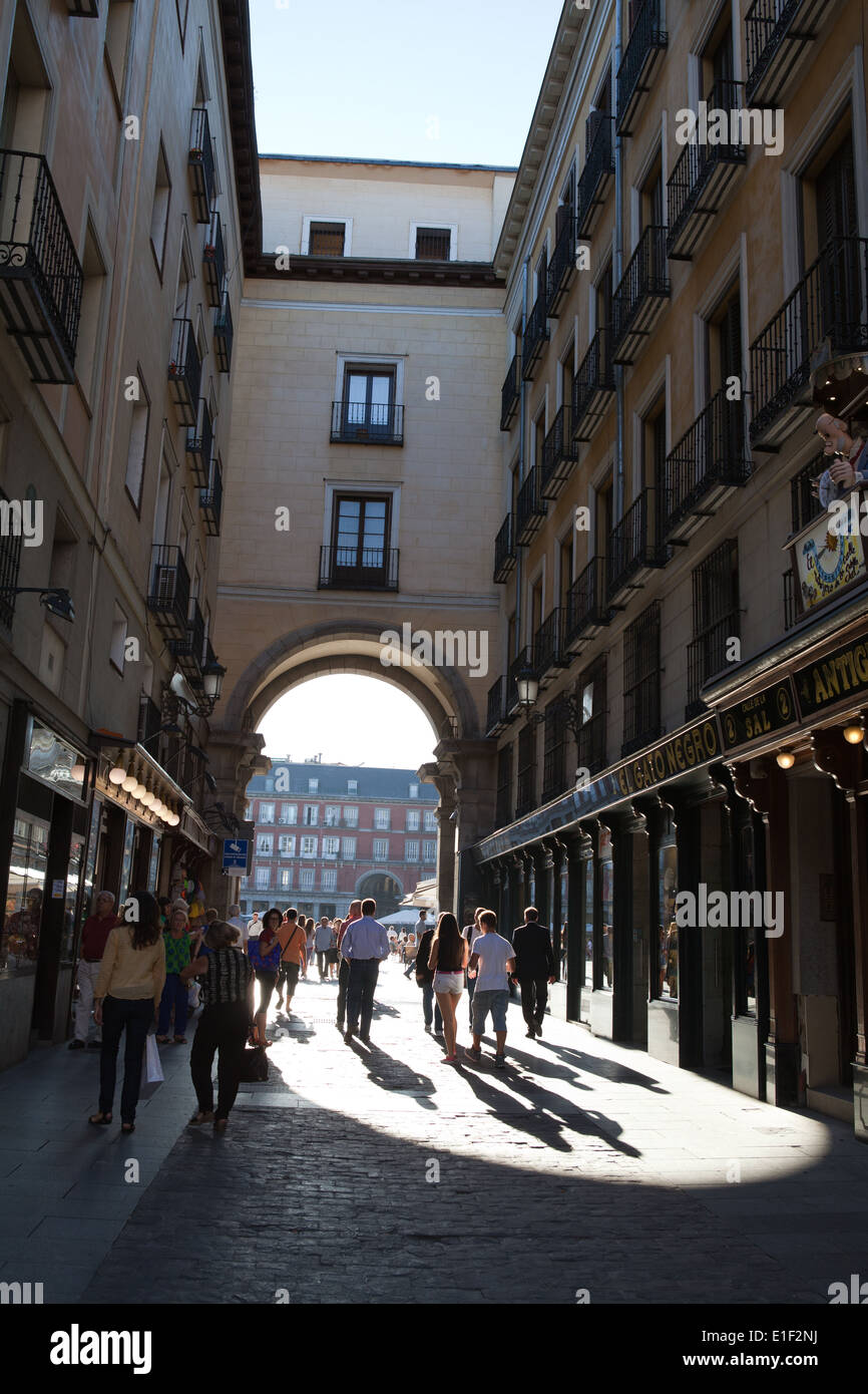 Archway leading to the Plaza Mayor Stock Photo - Alamy