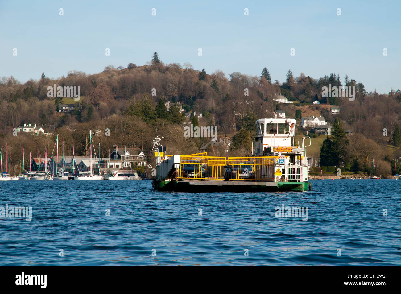 The car ferry across Lake Windermere in the Lake District National Park ...