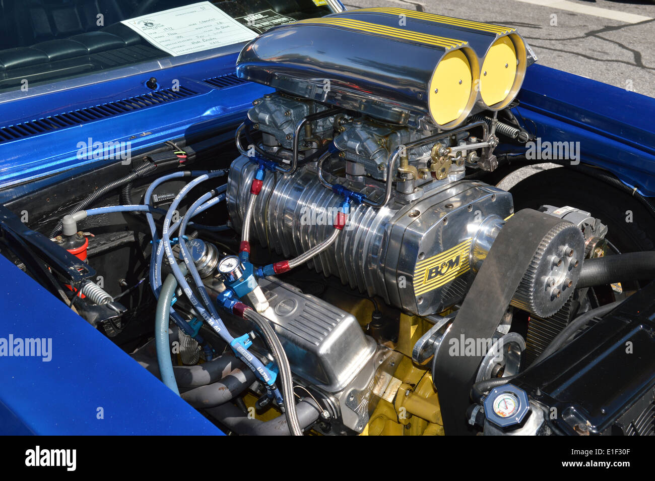 Supercharged Chevrolet Engine Stock Photo - Alamy