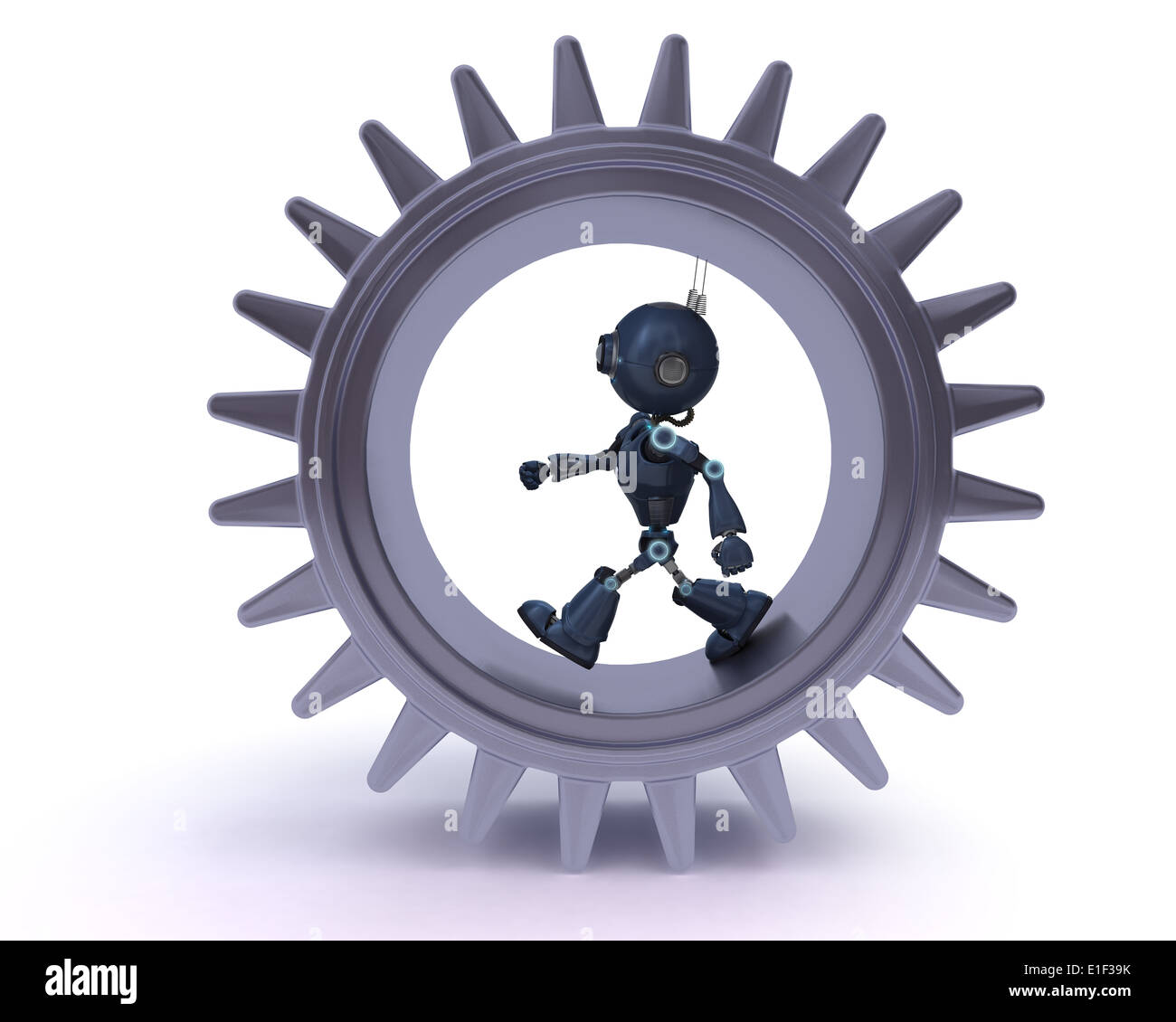 3D Render of an Android and gears concept Stock Photo - Alamy