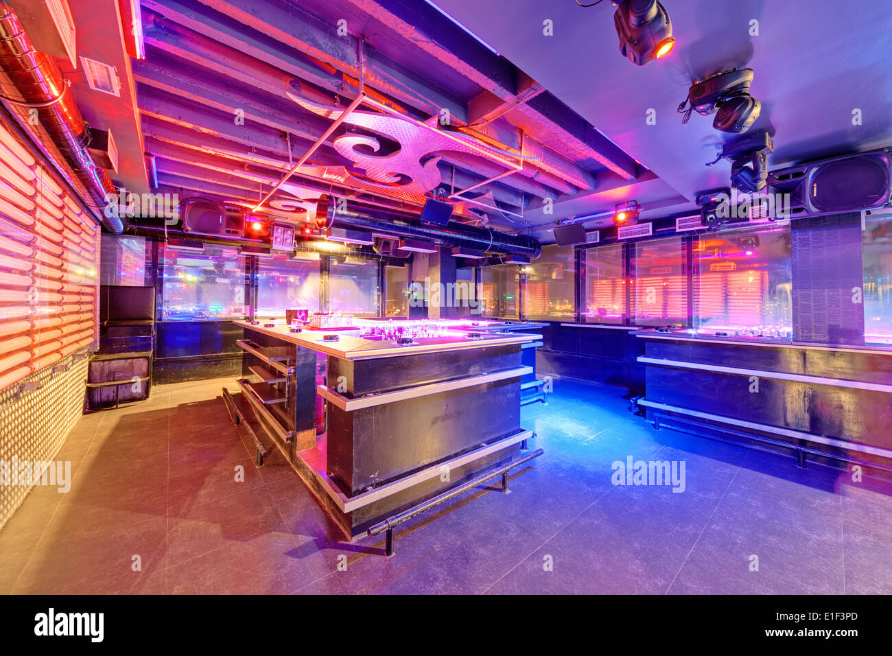 interior of night club with vivid colors Stock Photo - Alamy